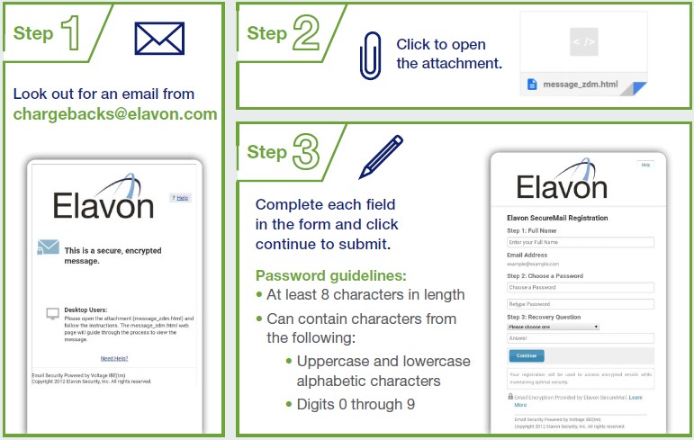 Create Elavon Secure Email Account